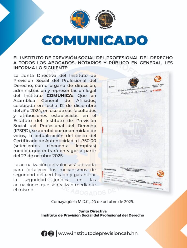 Comunicado / Incremento del Certificado de Autenticidad – Instituto de ...